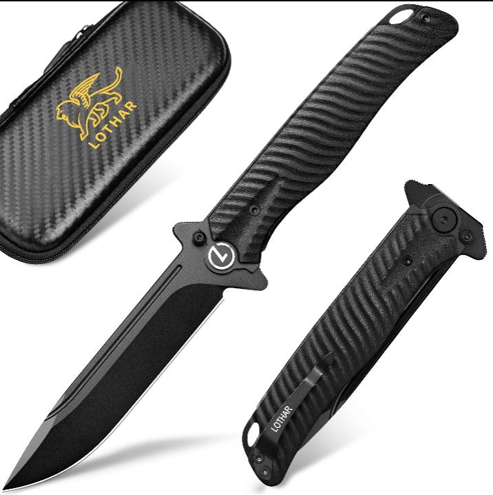 LOTHAR PHOENIX 2 Klappmesser, Scharfe D2 Stahl Klinge Jagdmesser, Mess ...